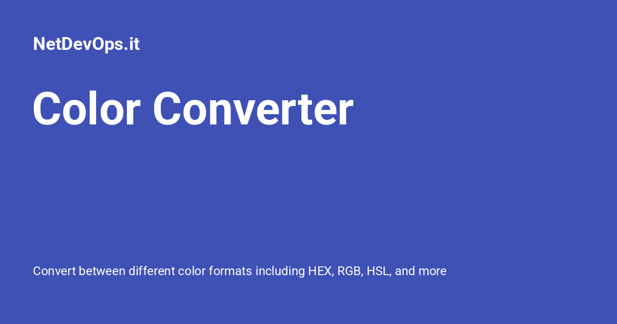 Color Converter - NetDevOps.it